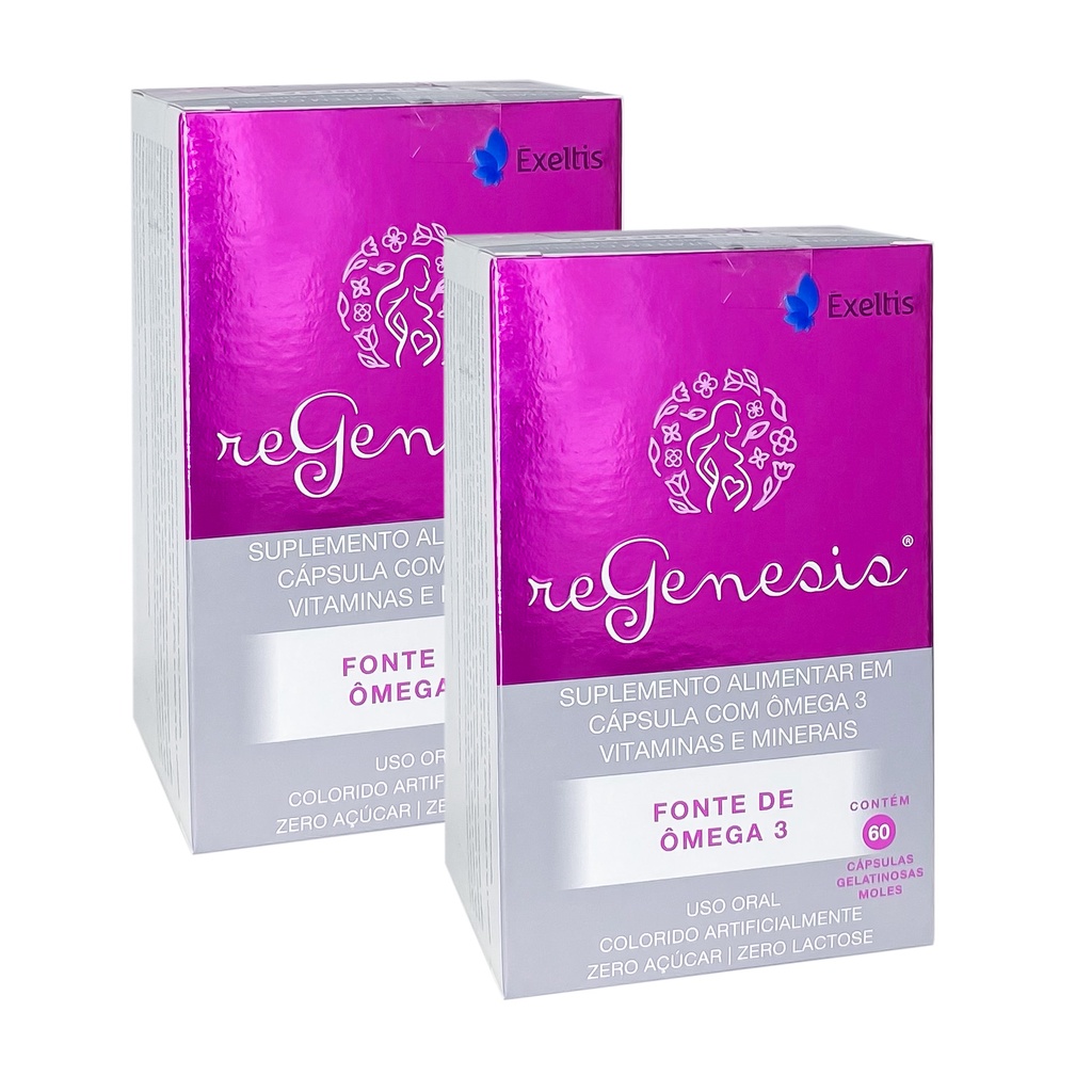 Kit Regenesis 2 x 60 caps Fonte de ômega Vitamina Gestantes + Presente ...