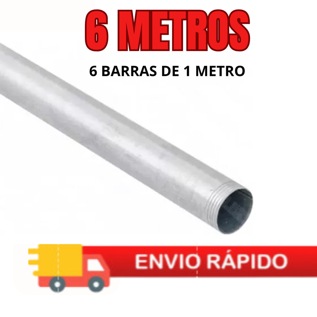 6 METROS BARRA ELETRODUTO GALVANIZADO 3/4 POLEGADA ELETRODUTO ZINCADO ...