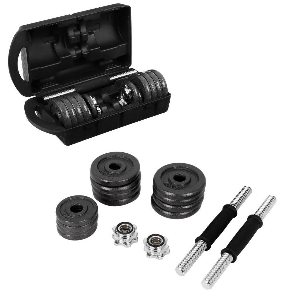 Treino Casa Kit Completo Musculação com 19 Peças e 15kg para Exercícios ...