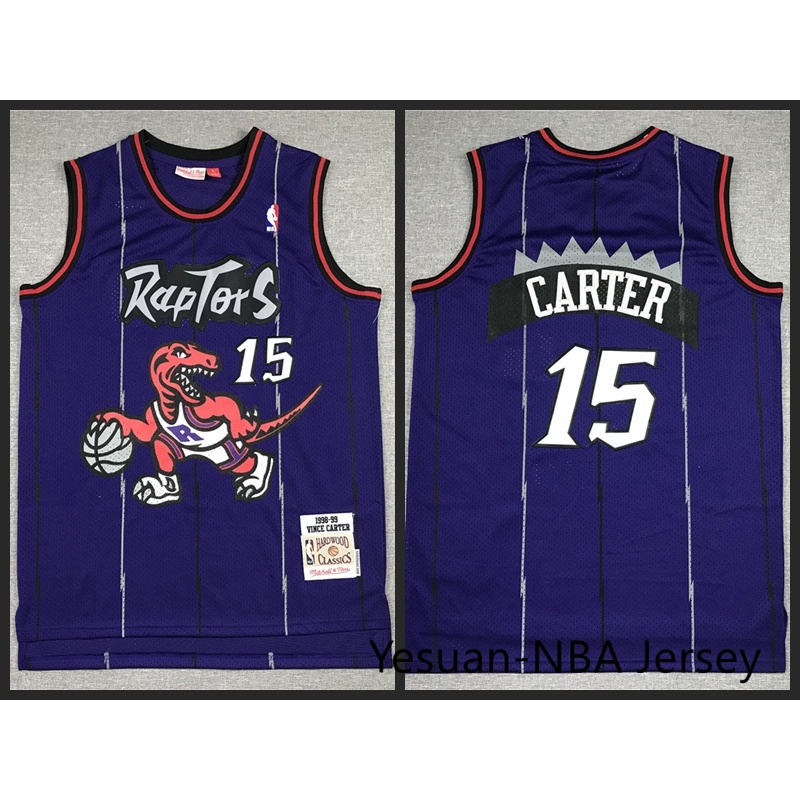 Masculina Toronto Raptors 15 Vince Carter 1998-99 Camisa De Basquetebol ...