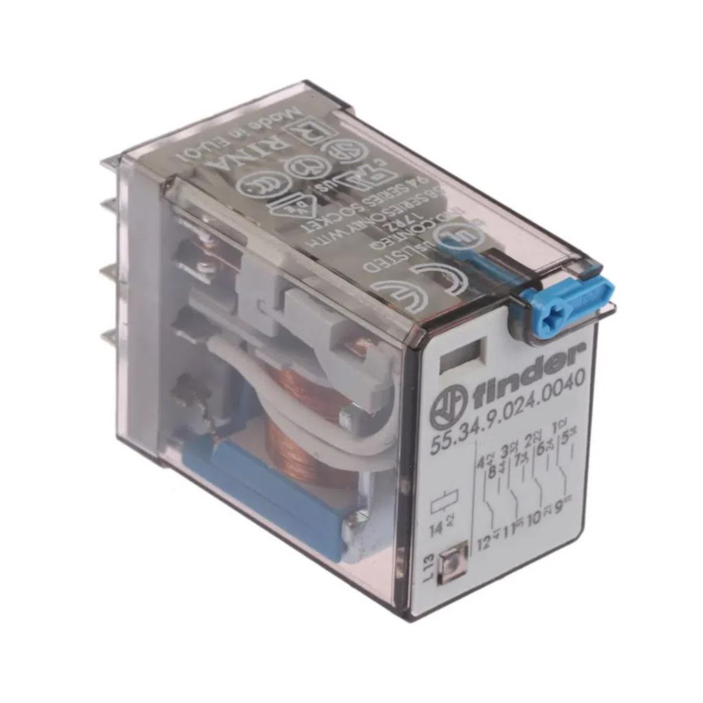 Mini Rele Industrial 24Vcc 6A 4 Contatos Reversiveis Finder | Shopee Brasil