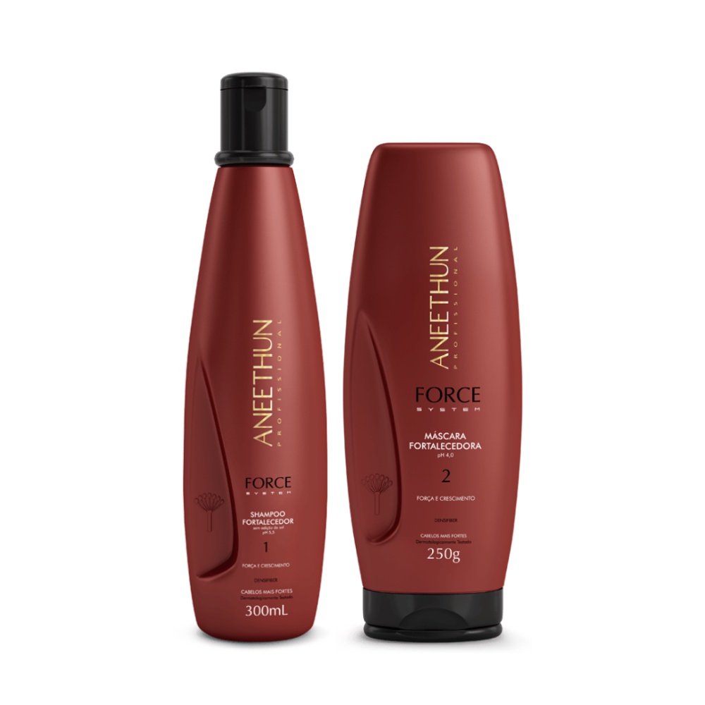 Kit Force System Shampoo 300mL e Máscara 250g Aneethun | Shopee Brasil