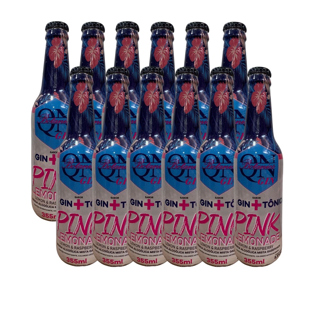 Gin + Tonica QN Botanics Sabor Pink Lemonade 355ml 12 Unidades | Shopee ...