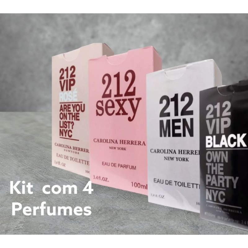 Kit 4 Perfumes cada - rose/sexy/men/vip | Shopee Brasil