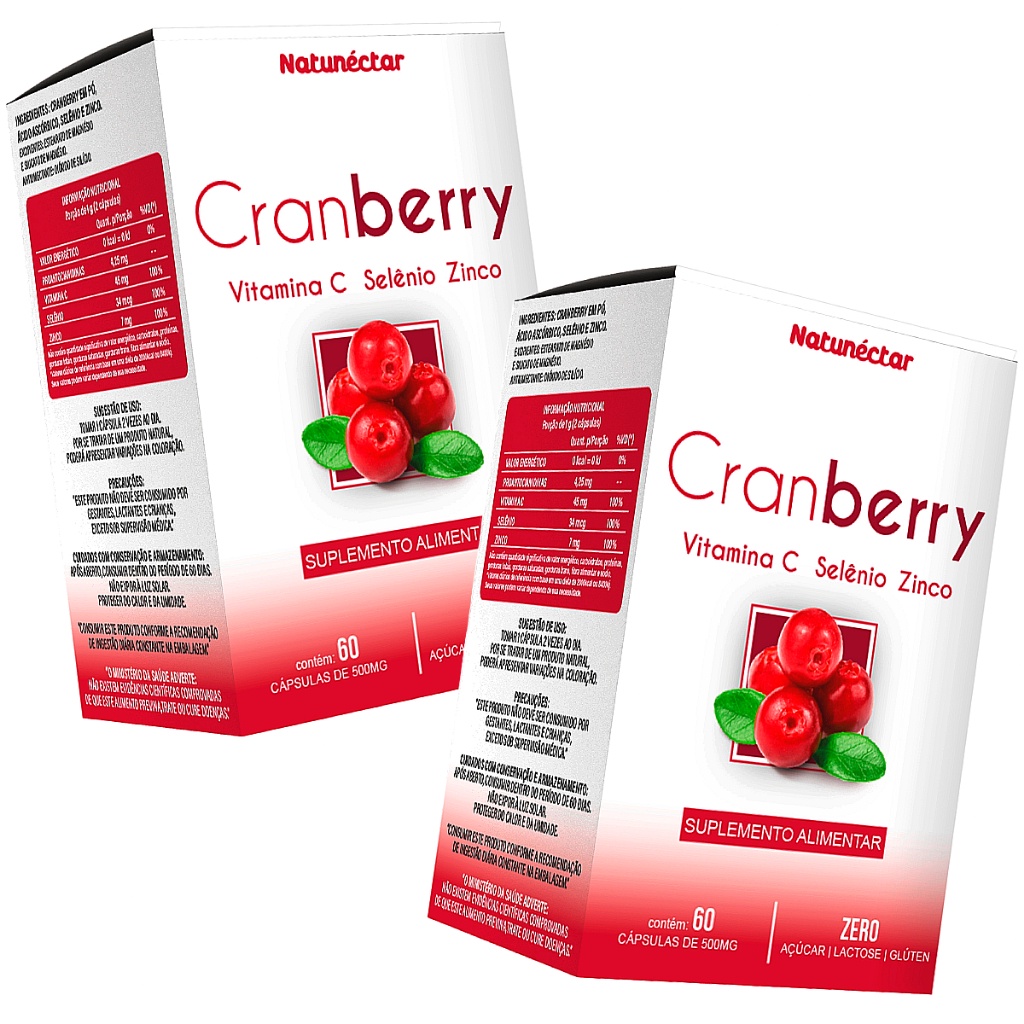 Kit 2 Potes Cranberry Extrato Puro Suplemento Alimentar Natural ...