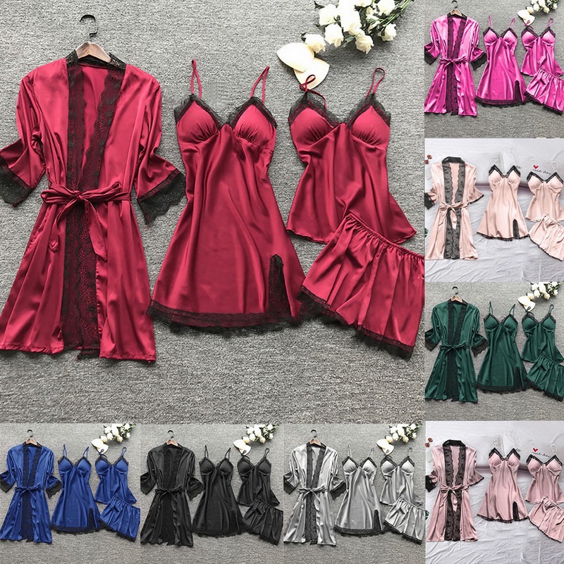 Lugar Íntimo Robe Kit Romântico com Camisola De Renda Sexy Adulto ...