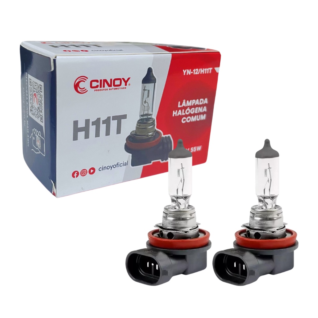 Par Kit Lampadas Halógenas H11 12V 55W Comum Cinoy | Shopee Brasil