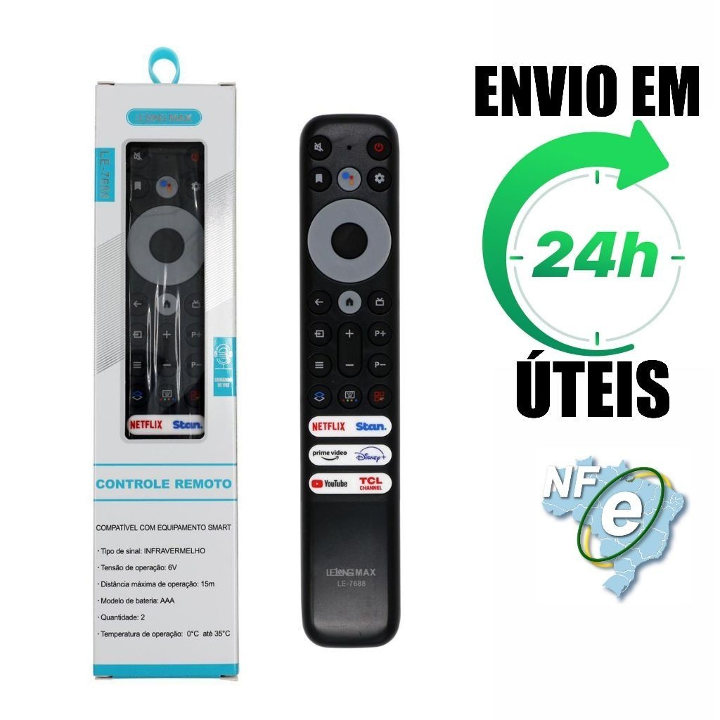 Controle Remoto TV TCL Smart RC902V FMR2 com teclas Netflix ...