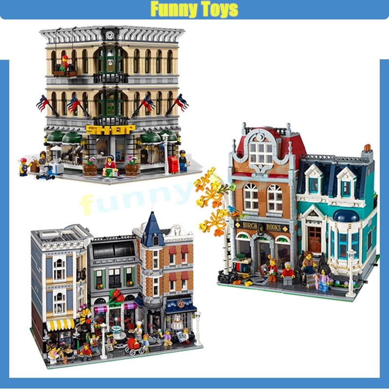 Compatível LEGO Street View Series MOC Building Blocks Boutique Hotel ...