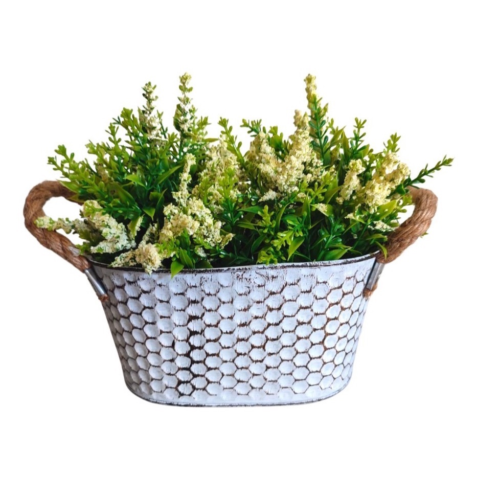 Cachepô Jardineira Flores Vaso Floreira + Planta Artificial | Shopee Brasil