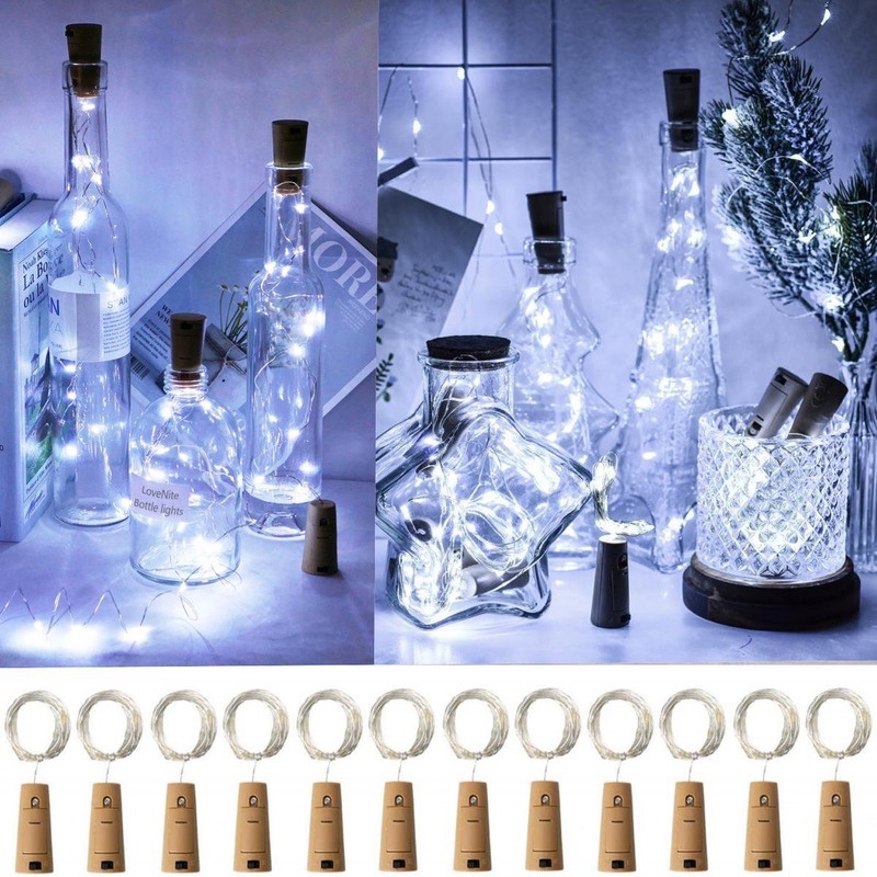 12 Rolha De Led Luz Fio Fada Garrafa 2m 20 Leds Branco Frio | Shopee Brasil