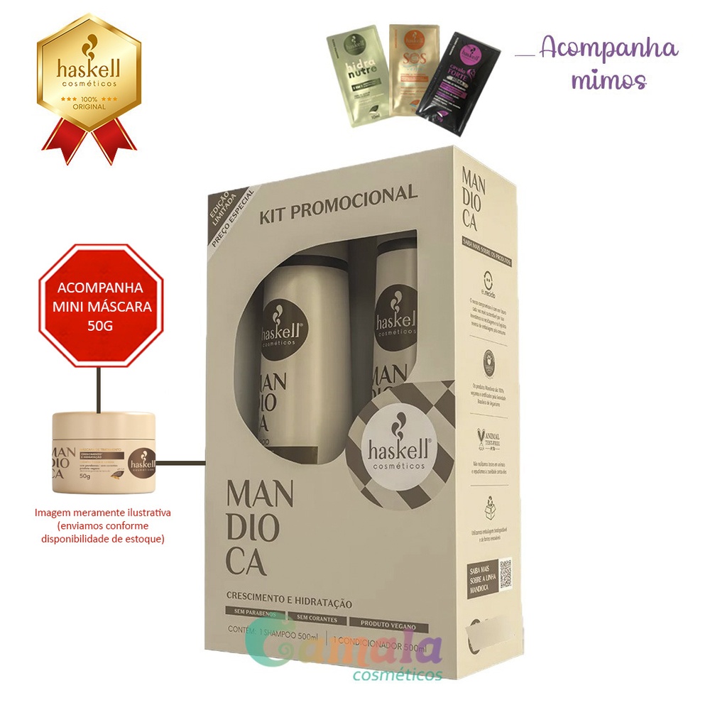 Kit Haskell Promopack Mandioca Sh E Cond 500ml | Shopee Brasil