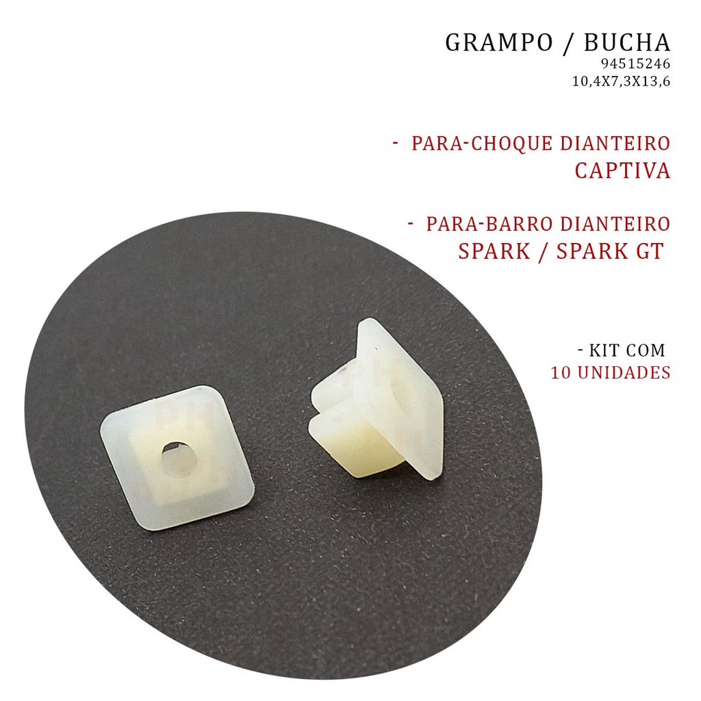 10 Grampo bucha parachoque Captiva Parabarro Spark 94515246 | Shopee Brasil
