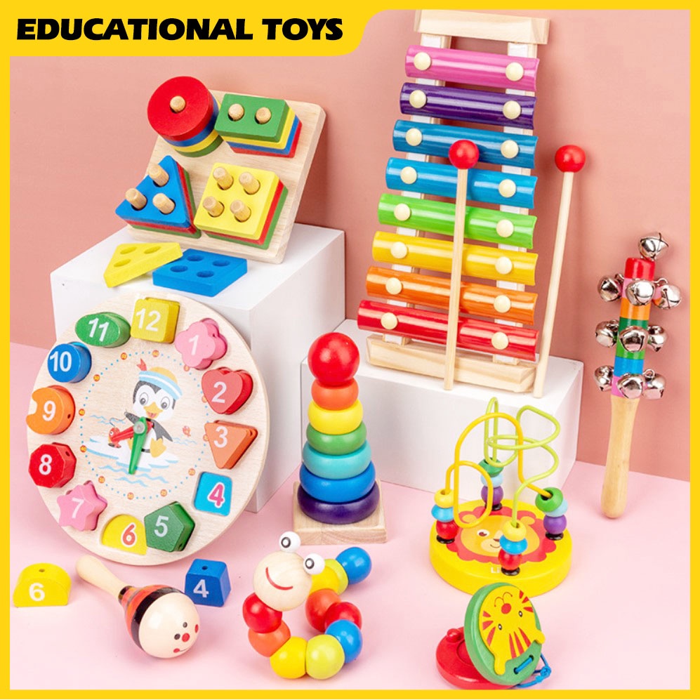 Conjunto De Blocos De Construção De Brinquedos De Madeira Para Educação ...