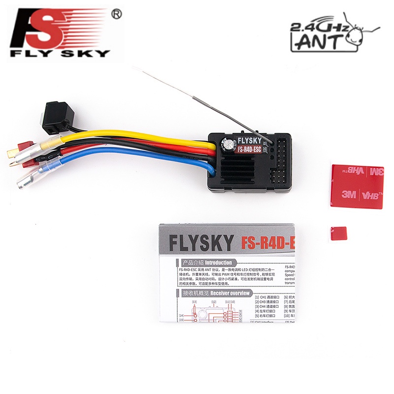 FLYSKY FS-R4D-ESC Velocidade LED Controle 2-em-1 Two-Way 2.4G 4CH ANT Protocol Receiver Para FS ...