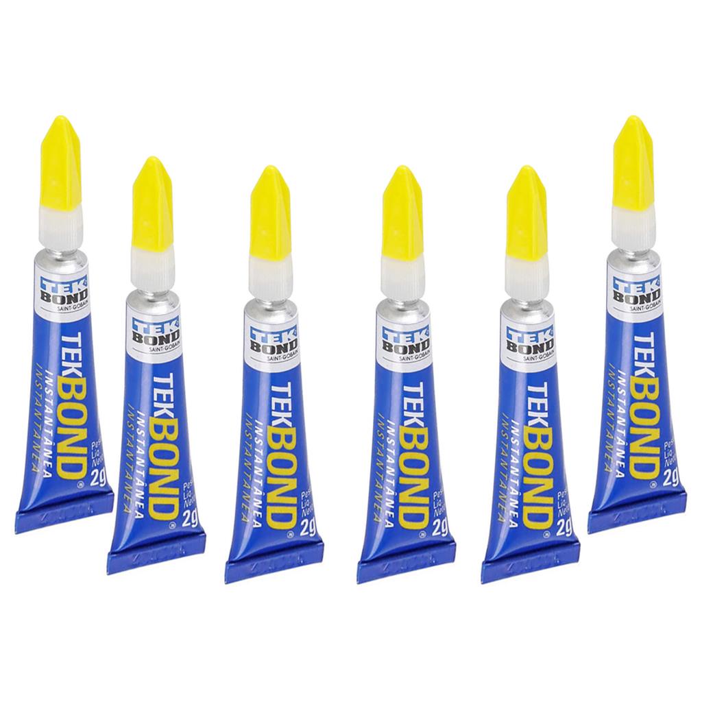 Kit 6 Super Cola Instantanea 2g Blister Tek Bond | Shopee Brasil