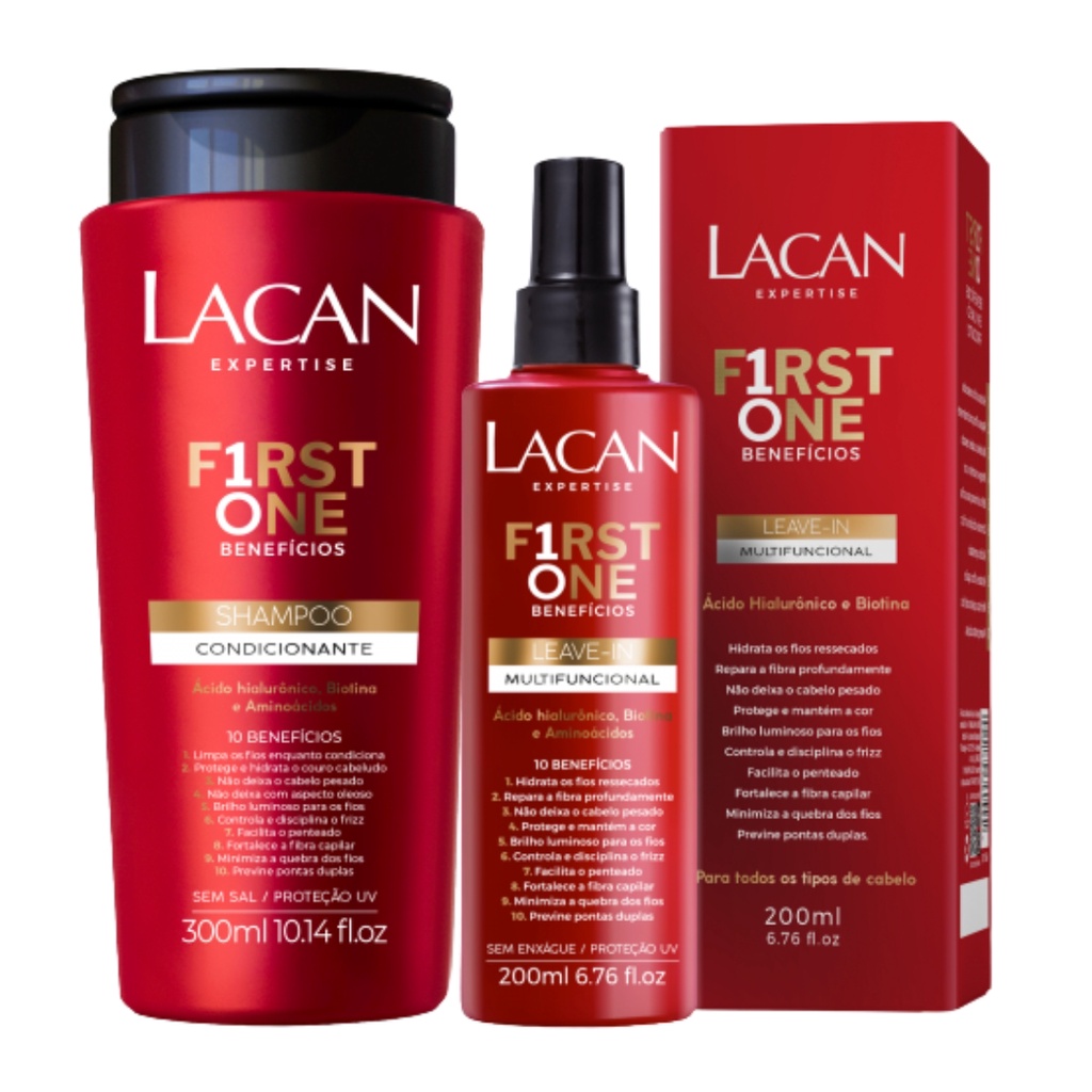 Kit Lacan First One Shampoo Condicionante + Leave in 200ml | Shopee Brasil