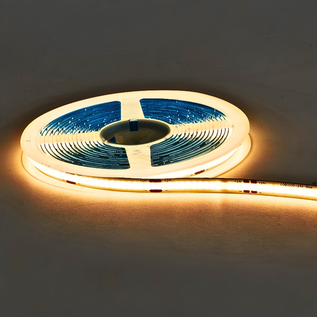 Fita Led Cob 3000k 4000K 6000K 5mts 8mm 300led/m 24v Ip20 + Fonte Slim 2A | Shopee Brasil