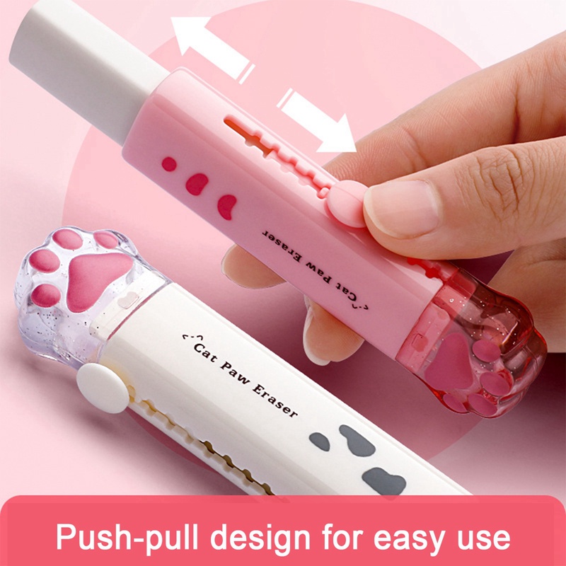 Apagadores De Pata De Gato Bonitos Retráteis E 5 Refil Push Pull Design Kawaii | Shopee Brasil