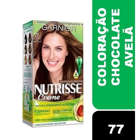 Coloração Nutrisse Garnier 77 Chocolate Avelã | Shopee Brasil