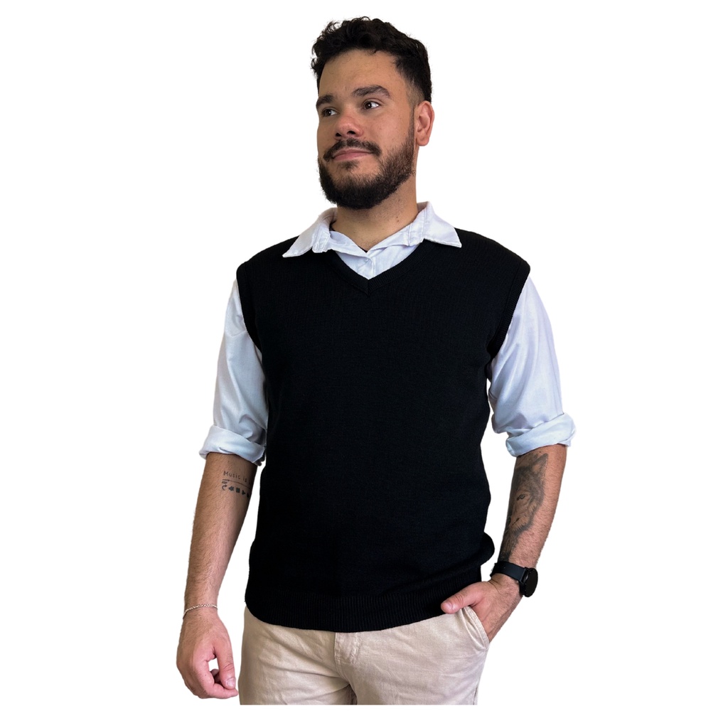 Colete Tricot Pullover (Várias Cores) Envio Imediato | Shopee Brasil