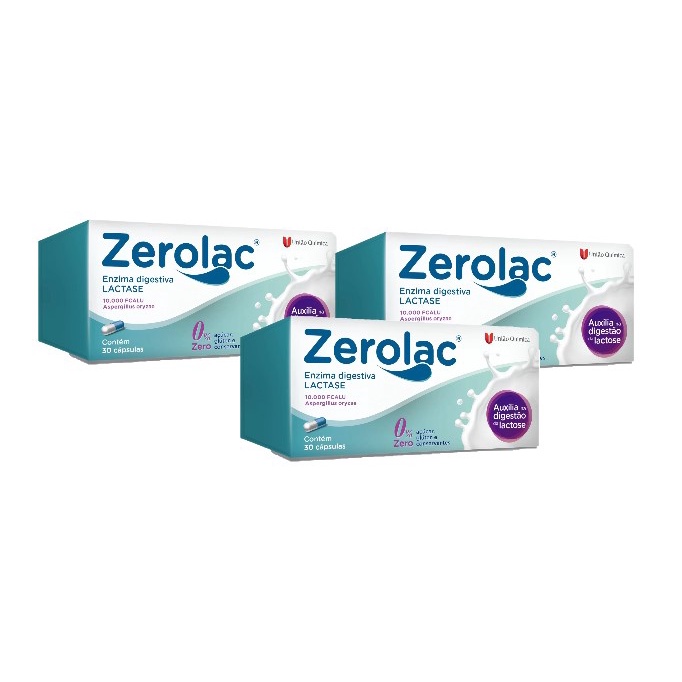 Kit 3x Zerolac 10.000 FCC Com 30 Cápsulas - União Química | Shopee Brasil
