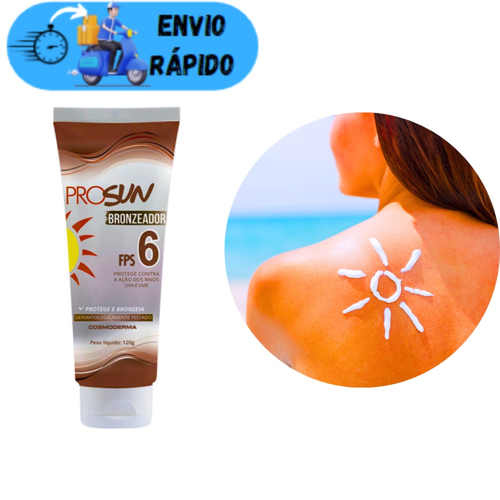BRONZEADOR FATOR 6 COSMODERMA PROSUN BRONZEAMENTO FACIL 120G | Shopee ...