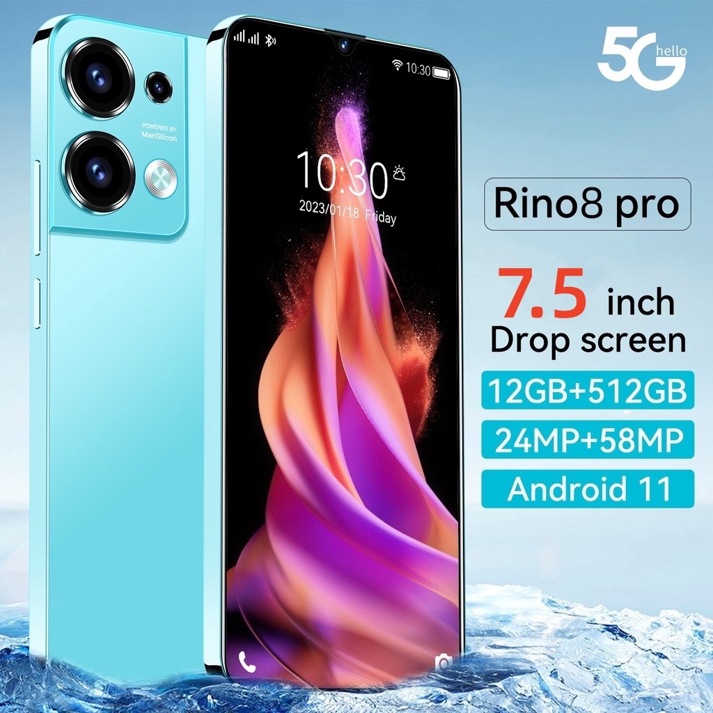 Marca Novo Telefone Inteligente Rino8 Pro 7,5 Polegadas 12GB RAM ...
