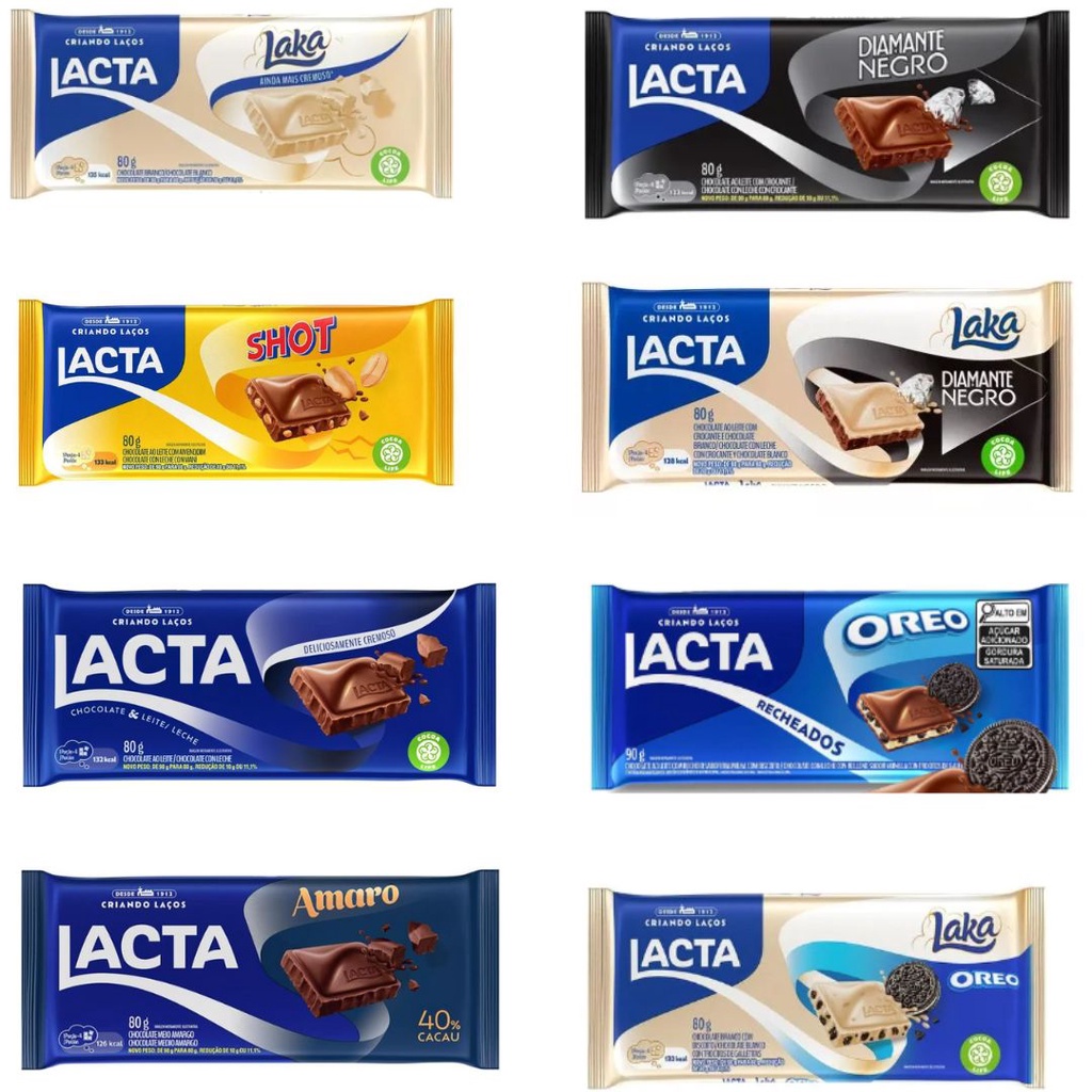 Kit 8 Barras Lacta sortidos | Shopee Brasil