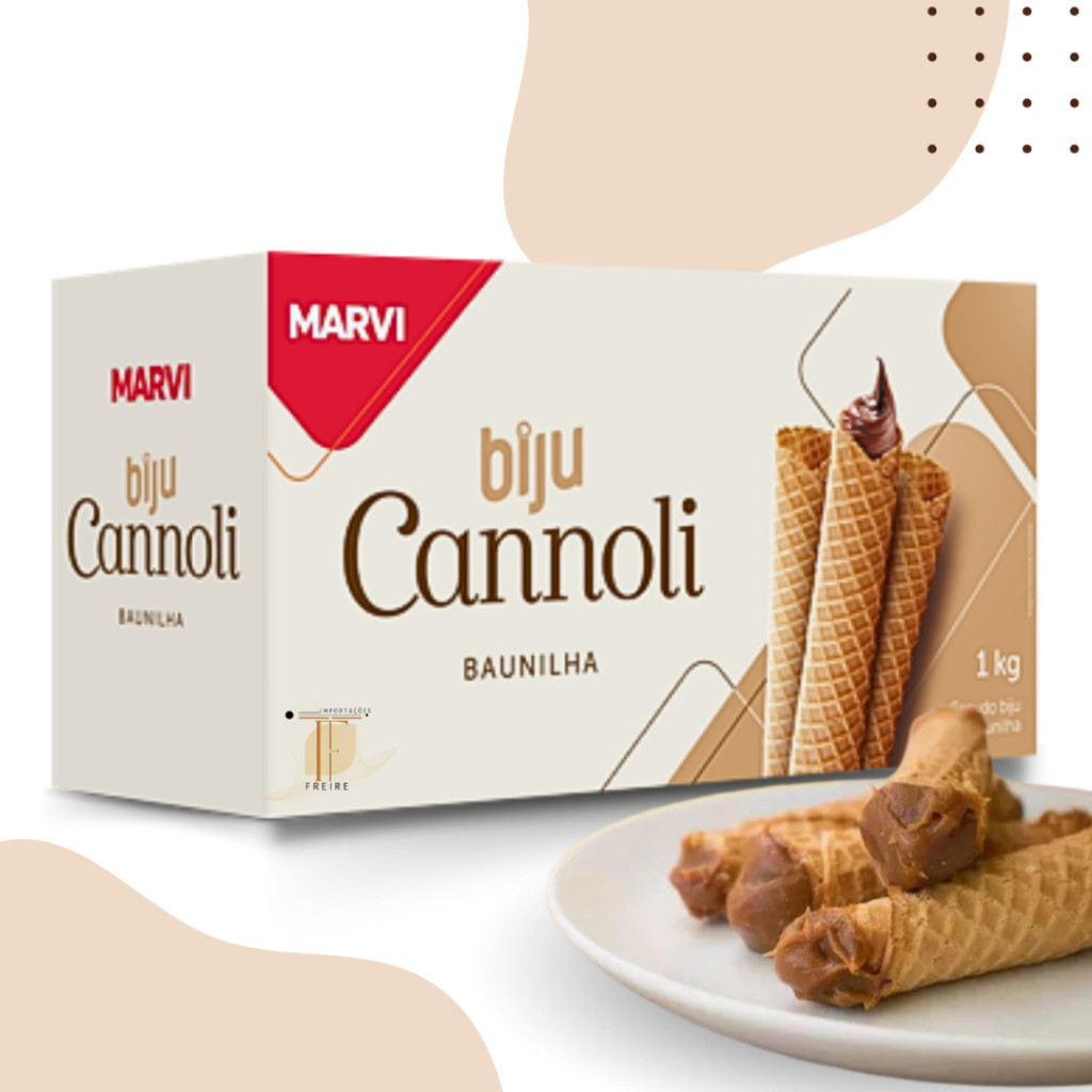 2 Caixas De Biju Cannoli Baunilha Casquinha Crocante Recheio Trufado ...