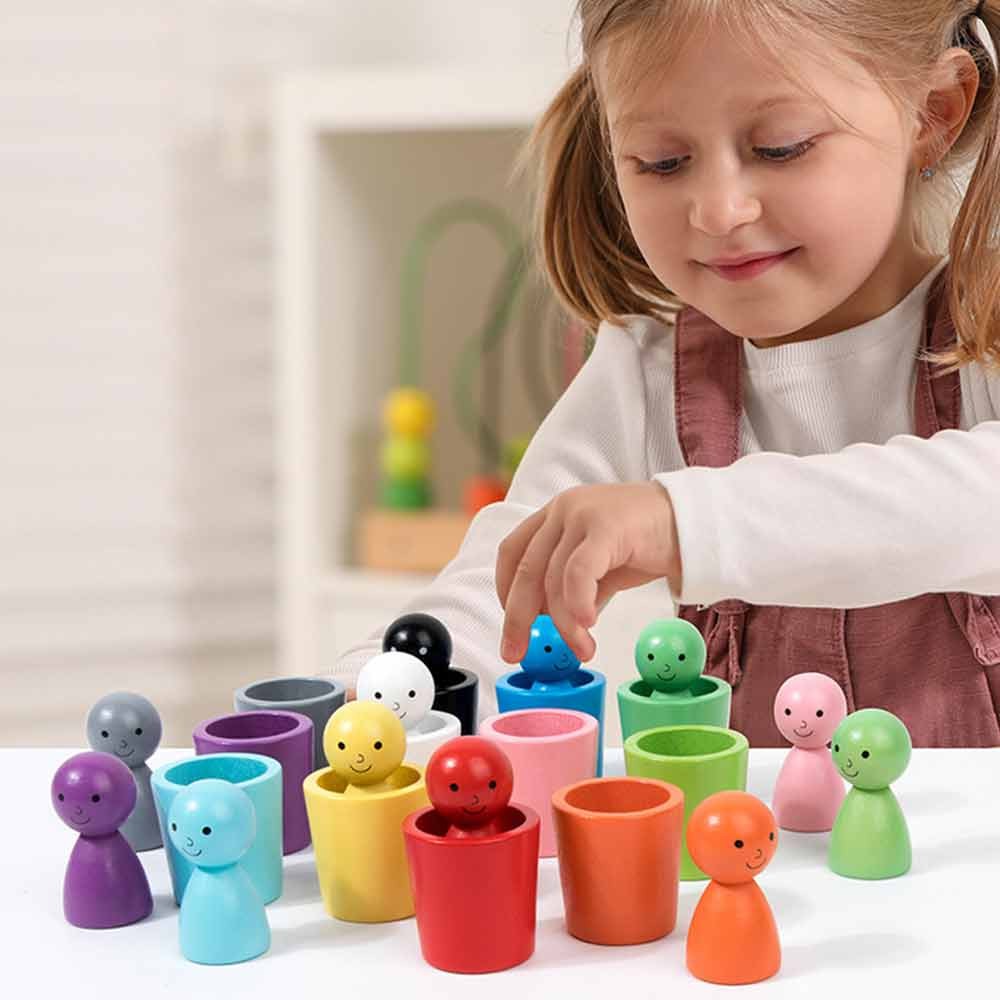 Montessori Color Sorting Sensory Game for Toddlers 3+ with Wooden Peg ...