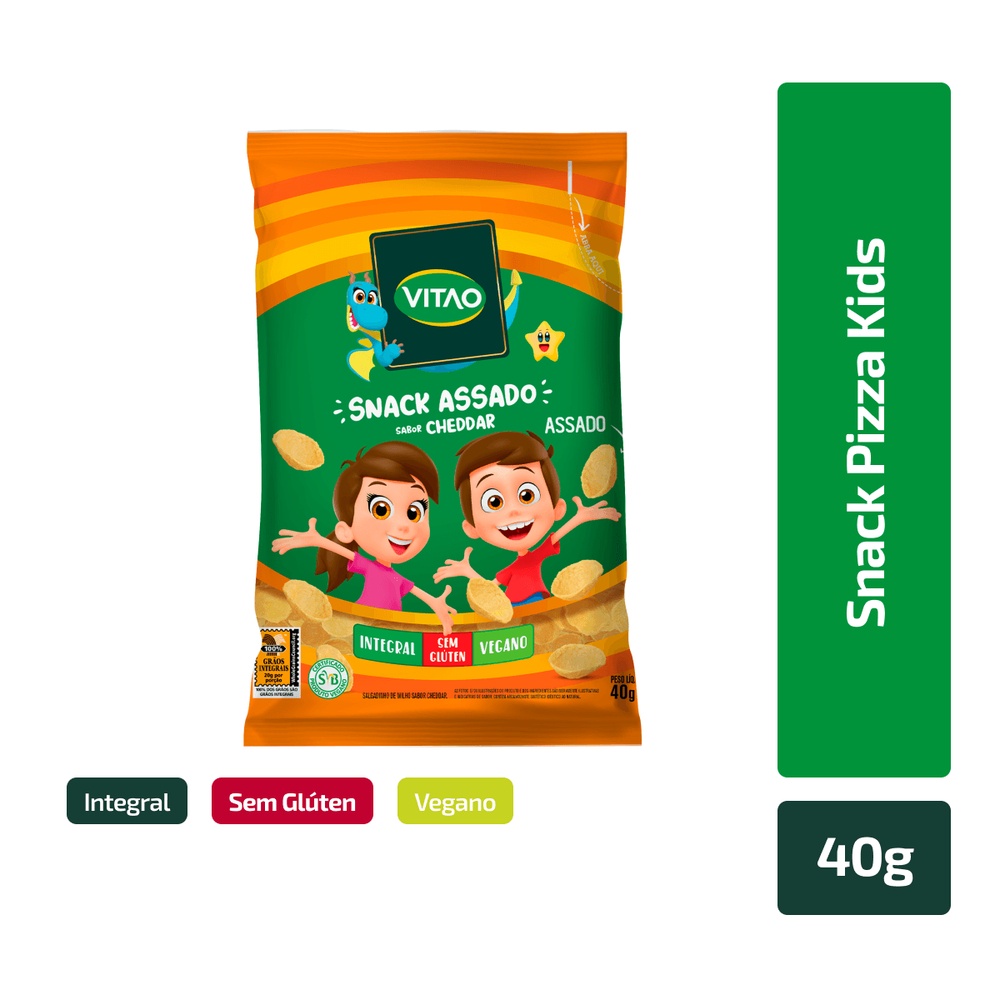 Snack Integral Cheddar Kids Vitao 40g | Shopee Brasil