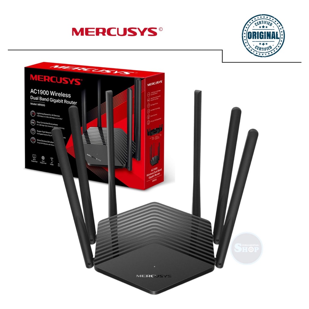 Roteador Mercusys Mr50g Ac1900 Gigabit 6 Antenas Dualband | Shopee Brasil