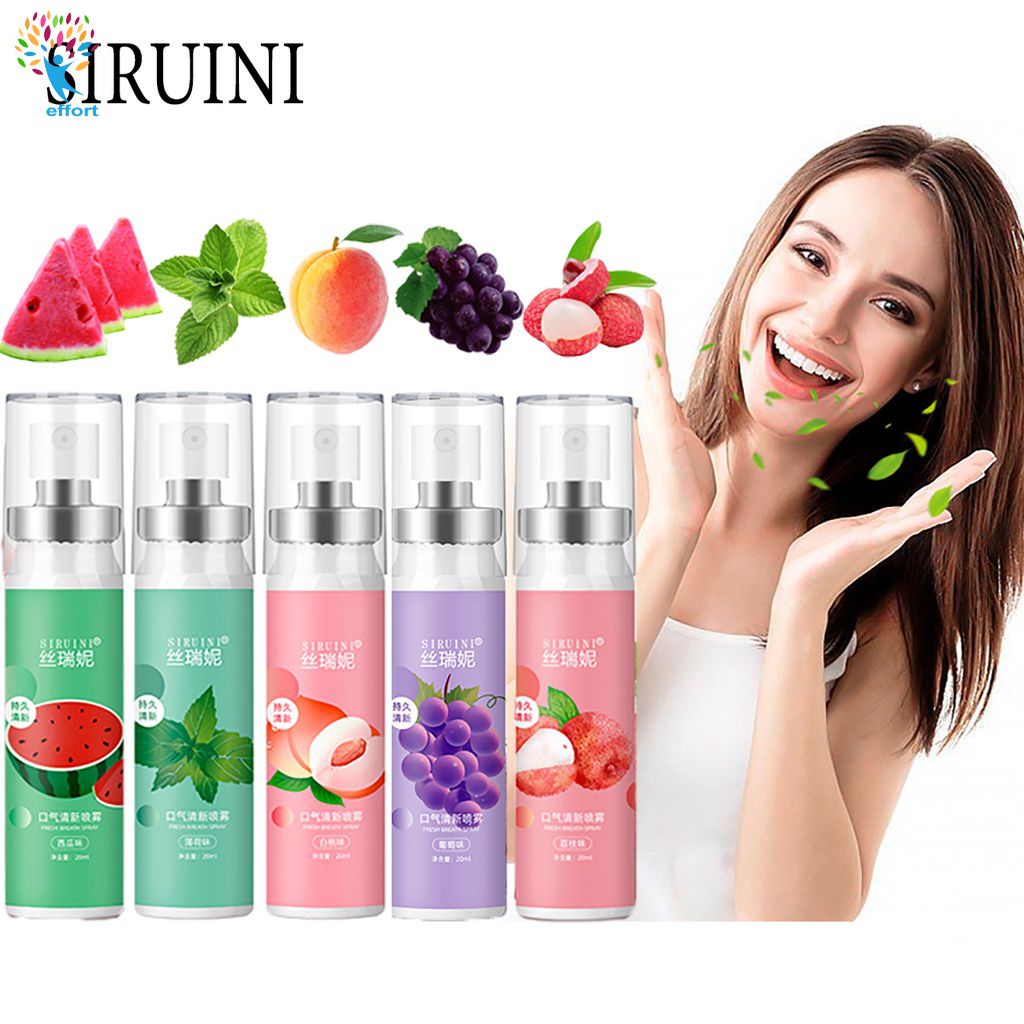 SIRUINI Spray Refrescante Respiro Sabor Frutas Frescas Oral Fresco Para ...