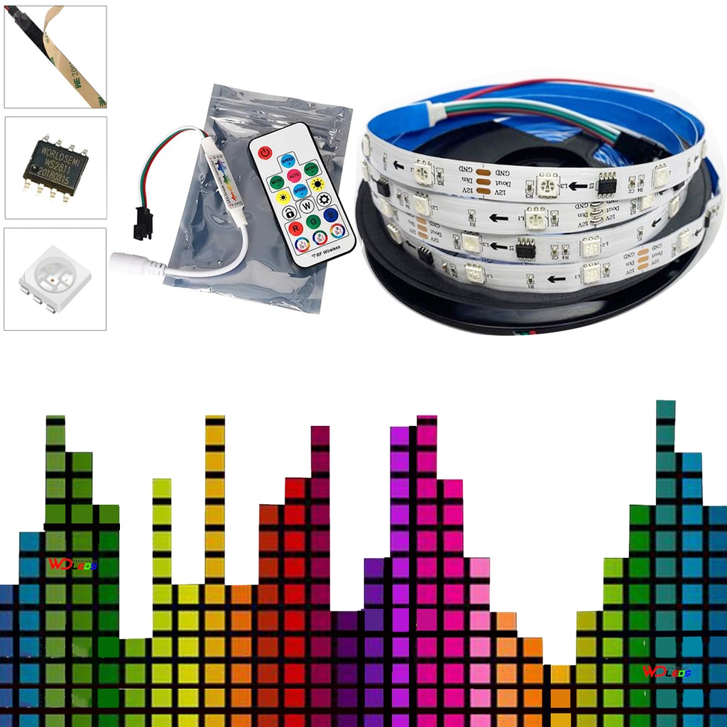 Combo Led Ws2811 5m 150L e Central Slim Efeito Vu VU Musical | Shopee ...
