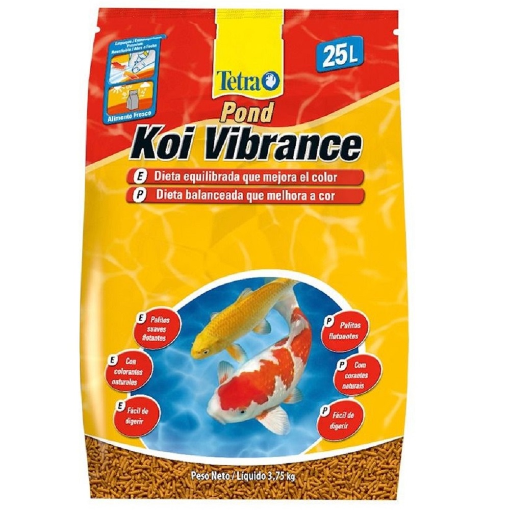 Racao Tetra Pond Koi Vibrance 25L - 3,75kg | Shopee Brasil