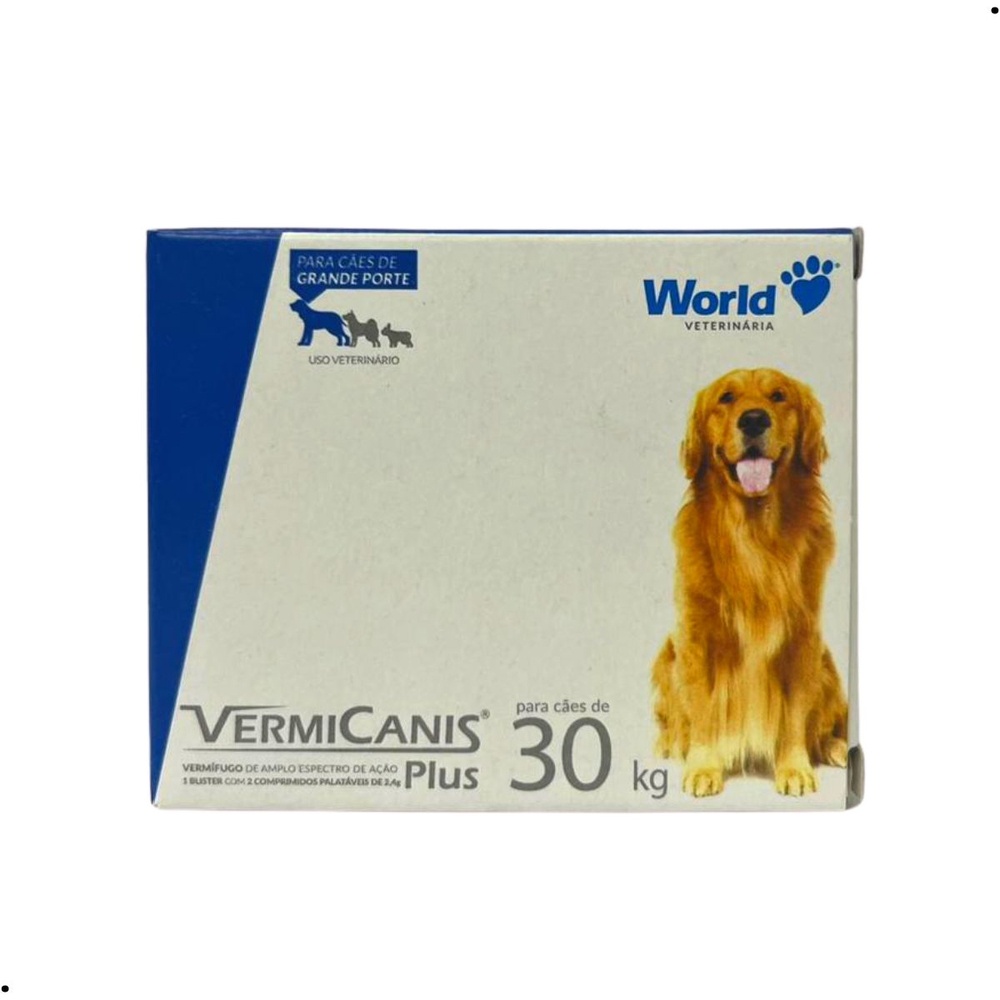 VermiCanis Plus 30kg c/ 2 Comprimidos de 2,4g | Shopee Brasil