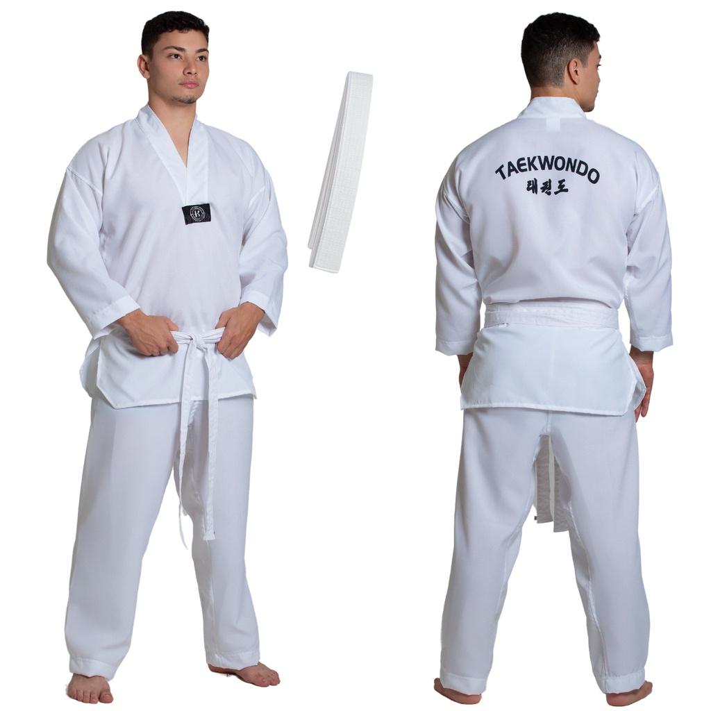 Dobok Taekwondo Adulto Kimono Oxford Gola Branca c/Faixa - Dubok ...