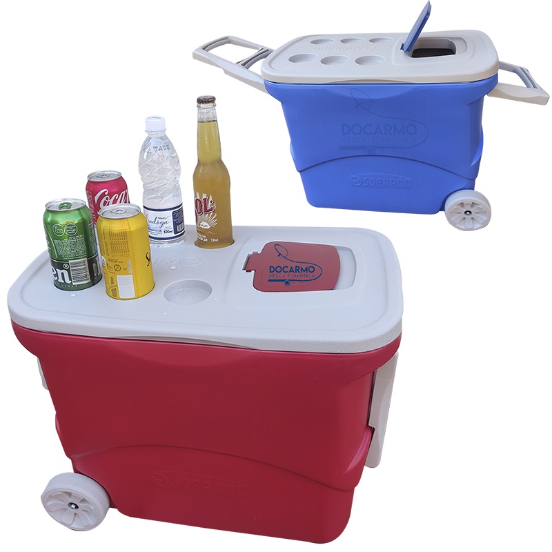 Caixa Térmica Cooler 50lL Alça e Rodinha Praia Camping Pesca | Shopee ...