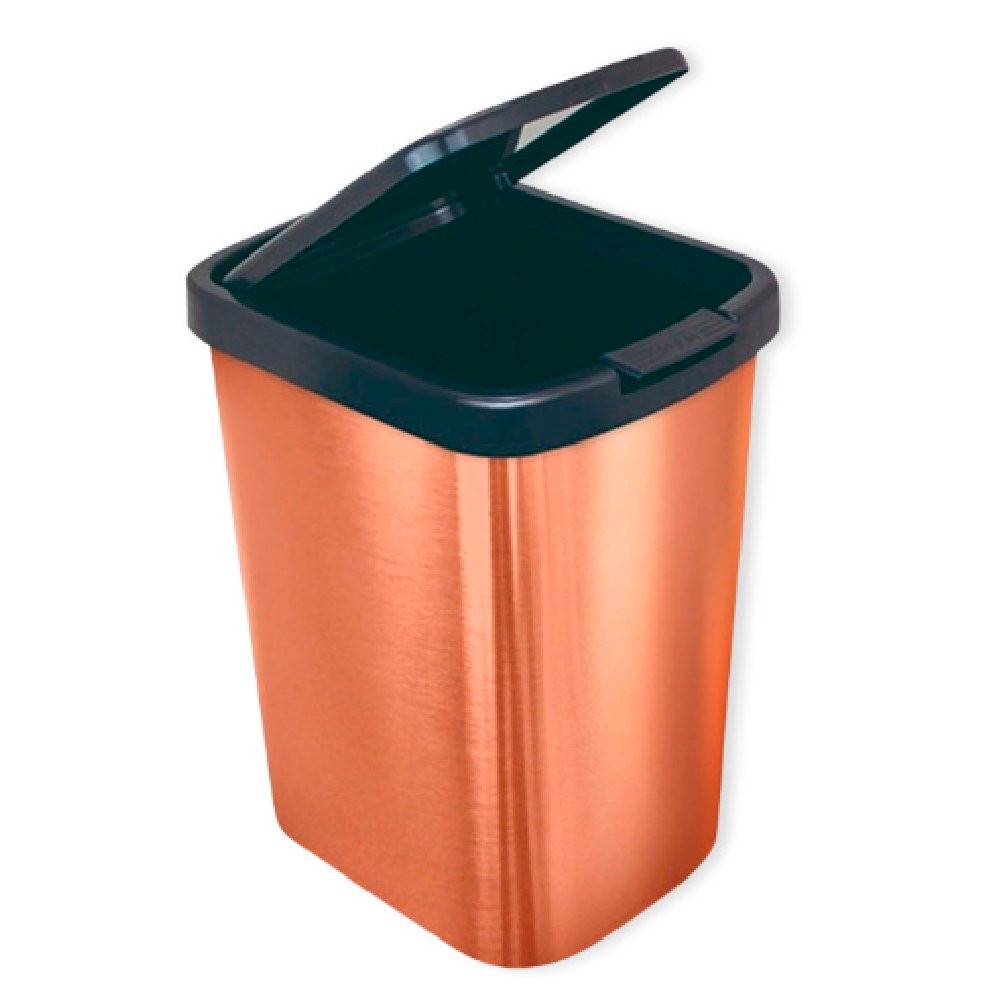 Lixeira Cesto 9 Litros com Tampa Click Label Bronze Metalizado | Shopee ... Lixeira Cesto 9 Litros com Tampa Click Label Bronze Metalizado | Shopee ...
