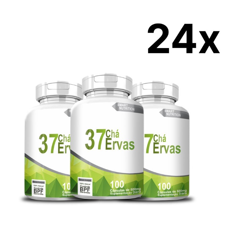 Kit 24x Chá 37 Ervas 500mg 100 cápsulas 4Elementos | Shopee Brasil