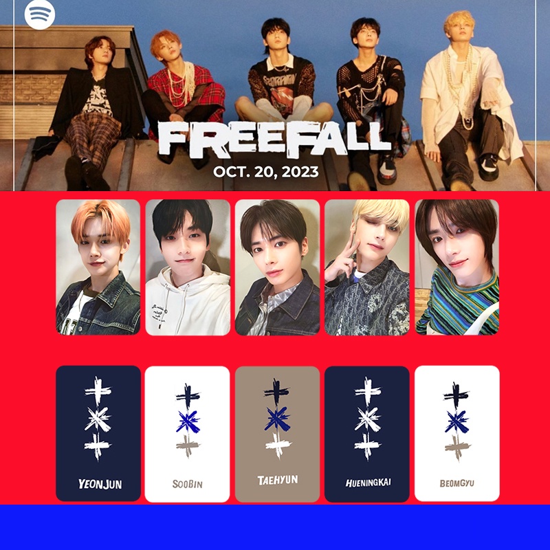 5-6pcs/set TXT Novo Álbum FREEFALL CU Photocards WEVERSE CLARITY SOOBIN ...