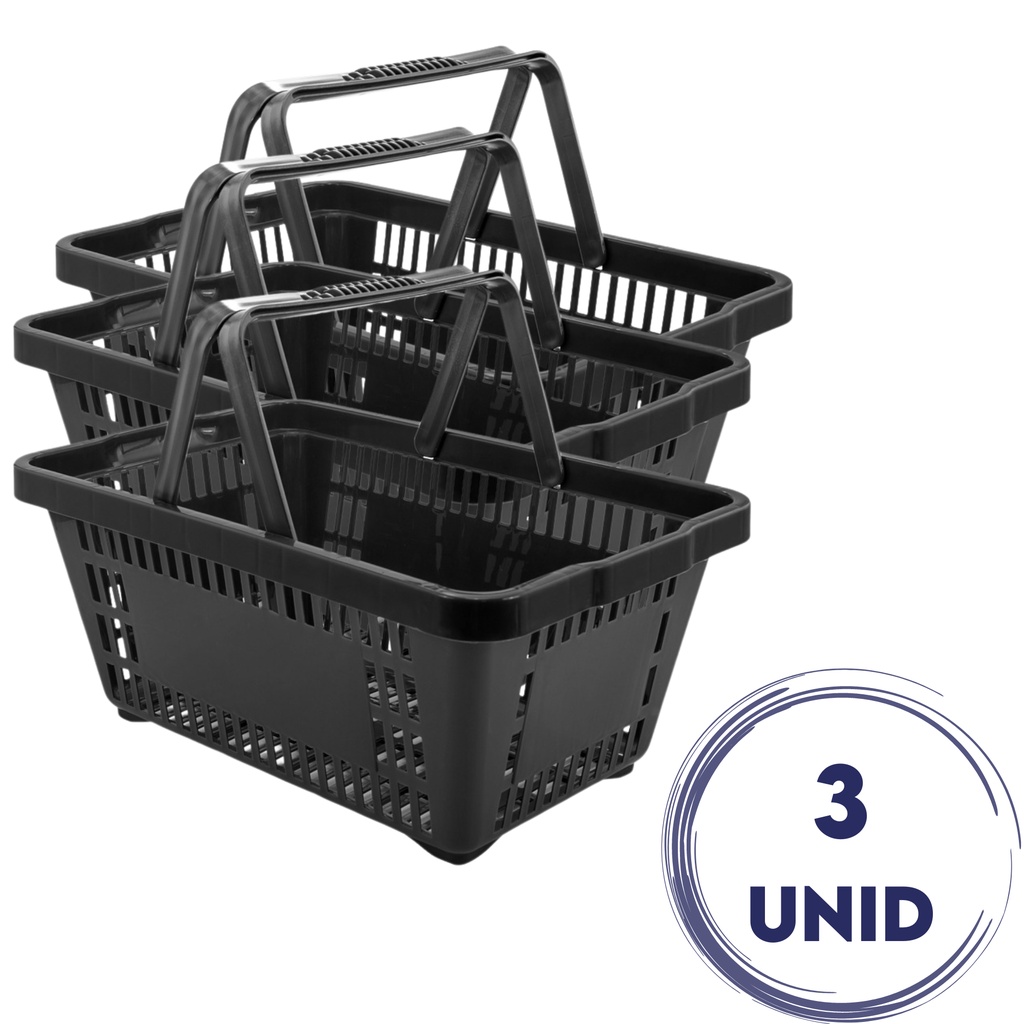 Cesta Cestinha Plástica Reforçada 6,5 Litros Preta Utily | Shopee Brasil