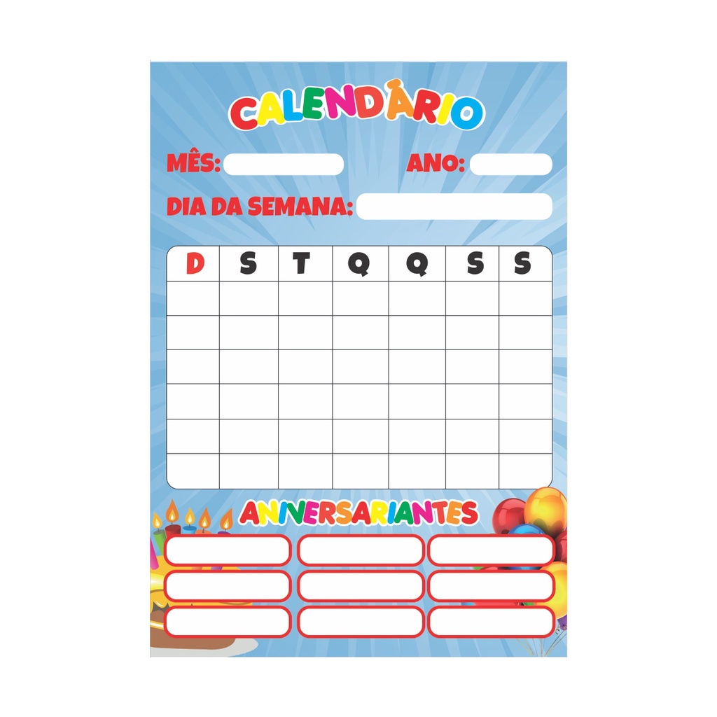 Banner Pedagógico Escolar Calendário 56X80 | Shopee Brasil