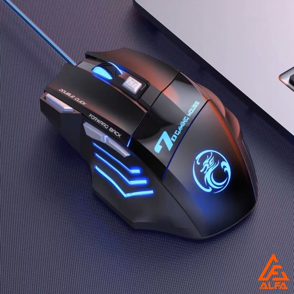 Mouse Gamer Laser X7 3200dpi Led Rgb Usb 7 Botões Profissional Original | Shopee Brasil