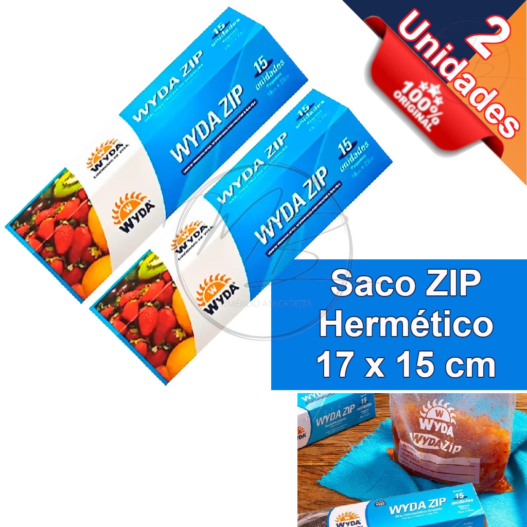 Kit 2 Saco Zip 17x15cm 15 Unidades Cada - Wyda | Shopee Brasil