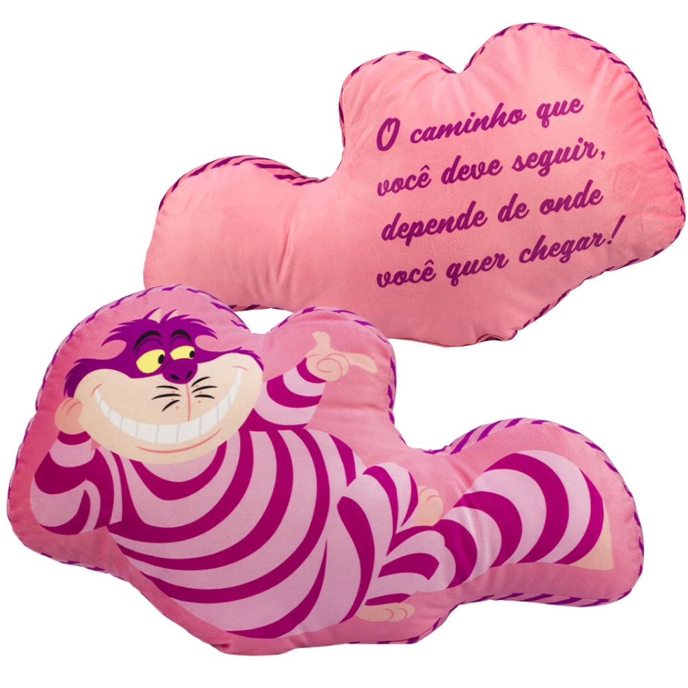 Almofada 3D Gato Risonho Rosa Cheshire Alice Oficial Disney | Shopee Brasil