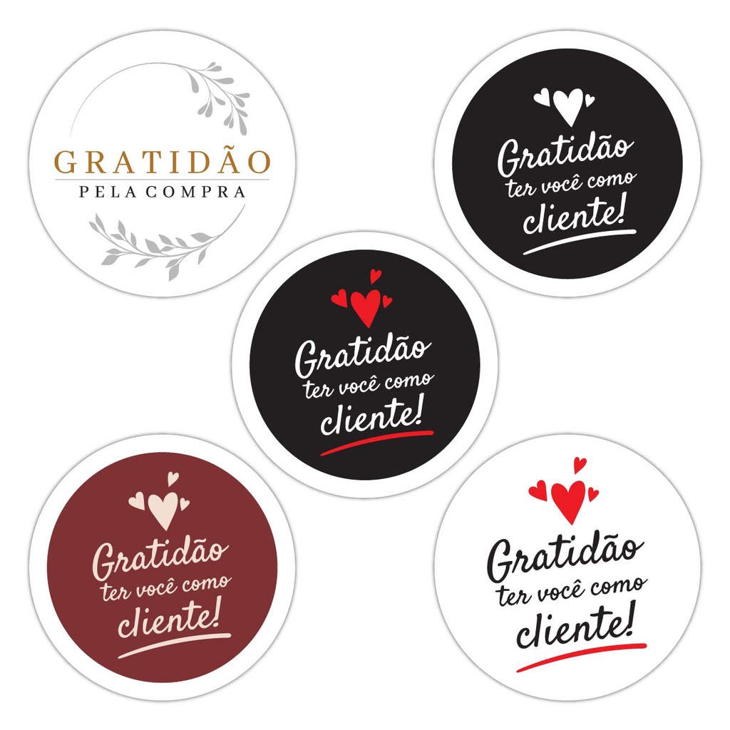 500 Adesivos de Agradecimento ao Cliente Etiquetas Adesivas Tag Agradecimento Gratidão Ter Você ...