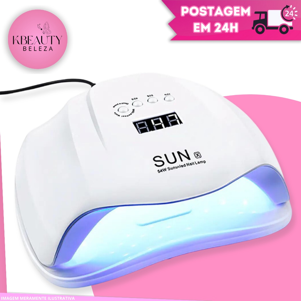 Cabine Sun X Led Uv Secadora Forte Unha Gel 54W Branco Bivolt | Shopee Brasil