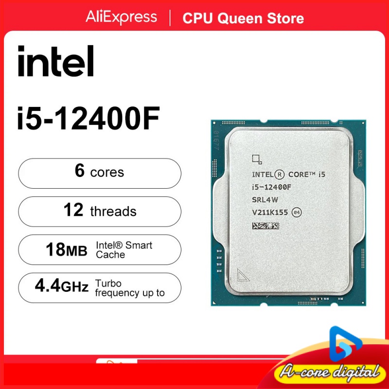 Processador Intel New Core i5-12400F 12th 4.40GHz 6 Core 12 Thread CPU 10NM L3 = 18M Intel ...